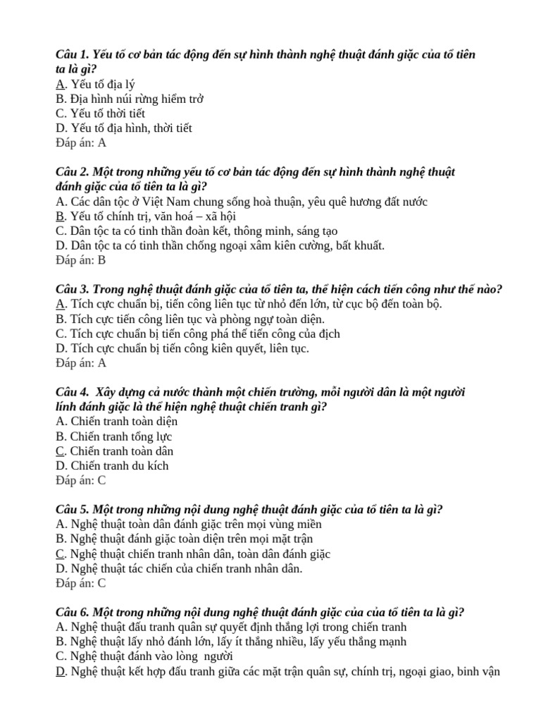 Câu Hỏi. HP1 Trắc Nghiệm | PDF