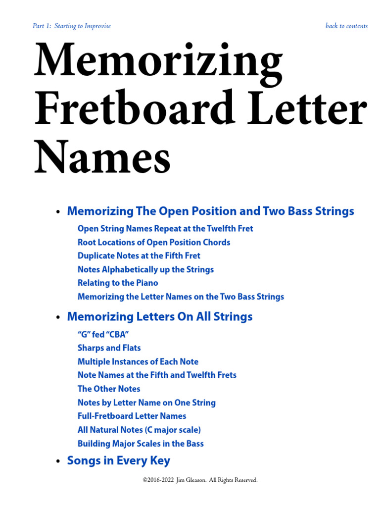 05-Memorizing Fretboard Letter Names | PDF | Guitars | Musical Techniques
