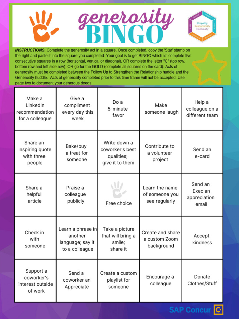 Generosity Bingo | PDF