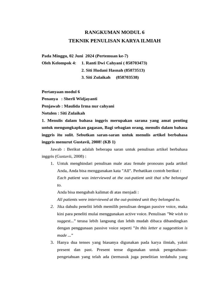 Rangkuman Modul 6 - Kelompok 4 | PDF