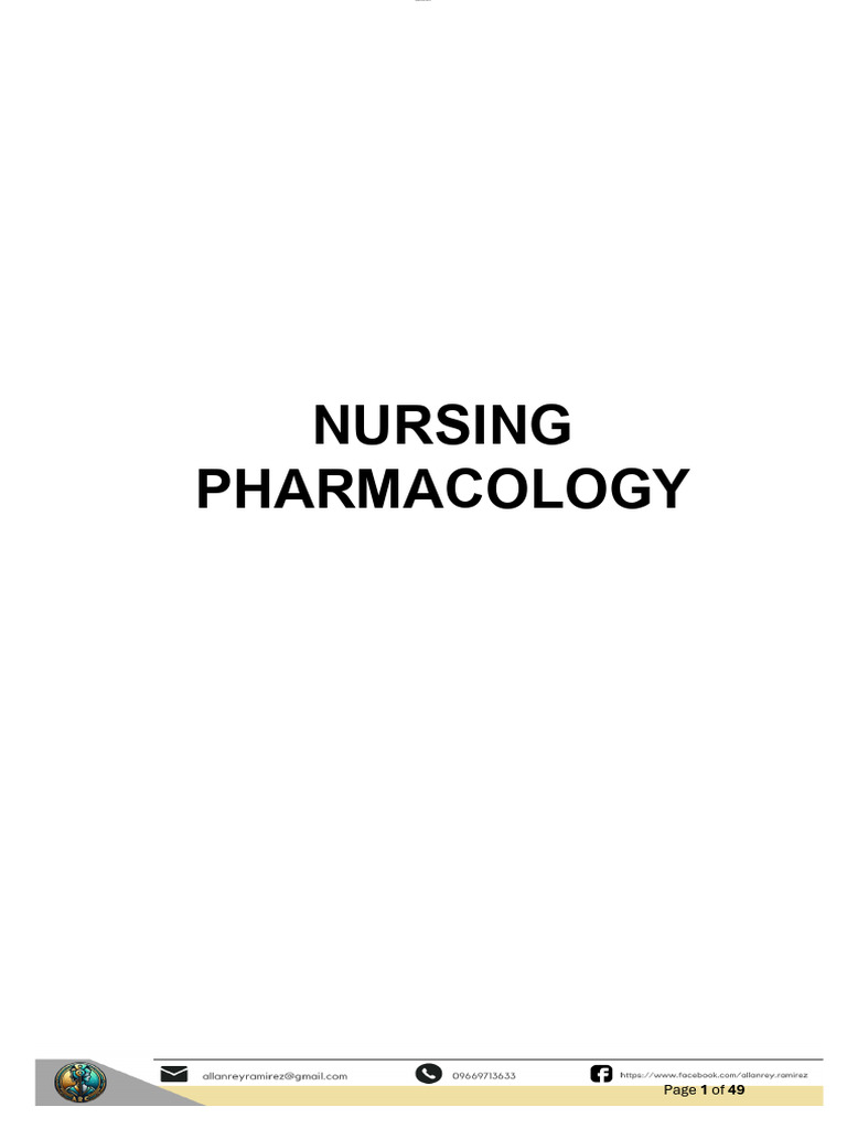 Nursing Pharmacology Notes Pdf Alternative Medicine Biopharmaceutical
