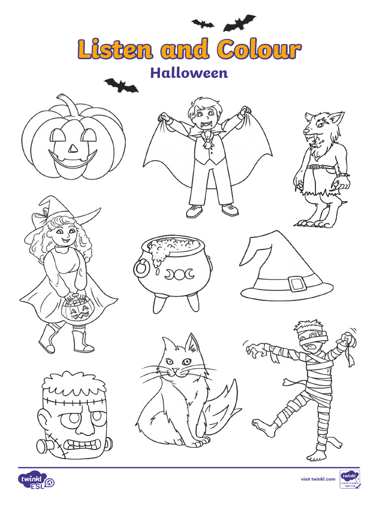 Halloween Listen and Colour Activity | PDF