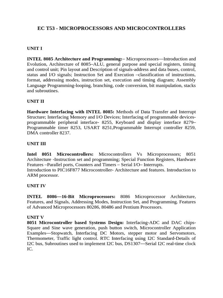Microprocessors & Microcontrollers Guide | PDF | Microcontroller | Microprocessor