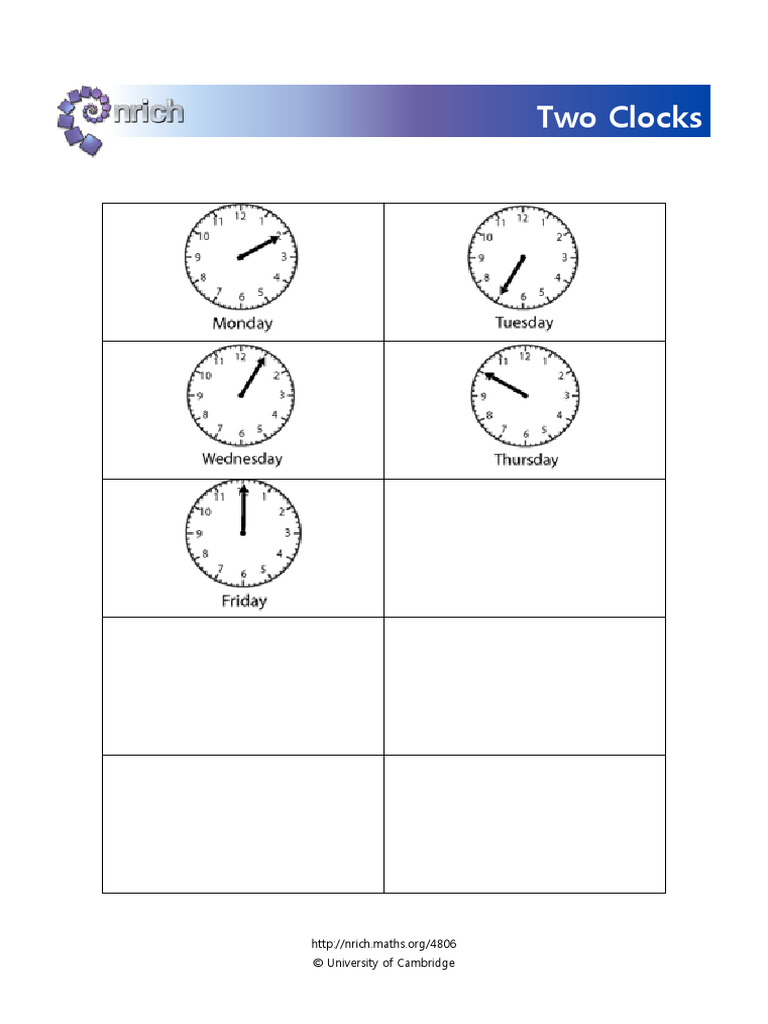 Two Clocks Part 2 Cards | PDF