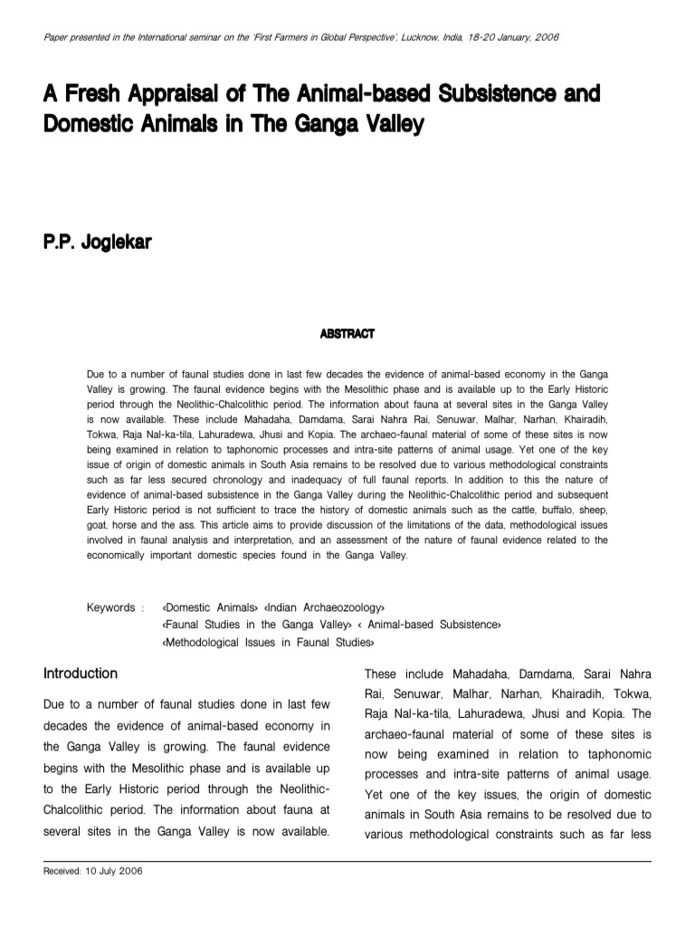 A Fresh Appraisal of The Animal-Based Subsistence and | PDF | Principal Component Analysis | Felidae