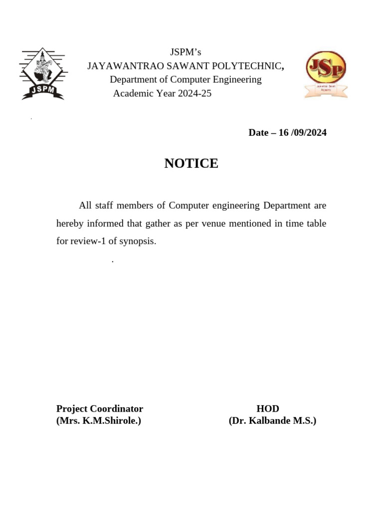 Staff Student Synopsis Notice | PDF | Science & Mathematics | Computers