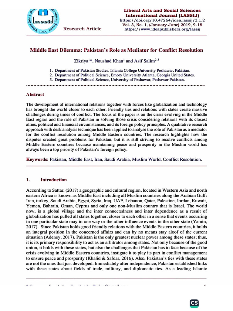 Pak conflict resolution | PDF