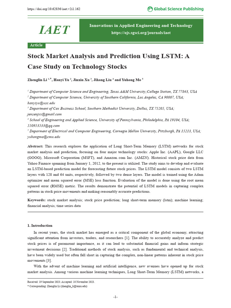 9 2023+IAET Conference Template A4 Zhenglin+Li H+ | PDF | Mean Squared ...