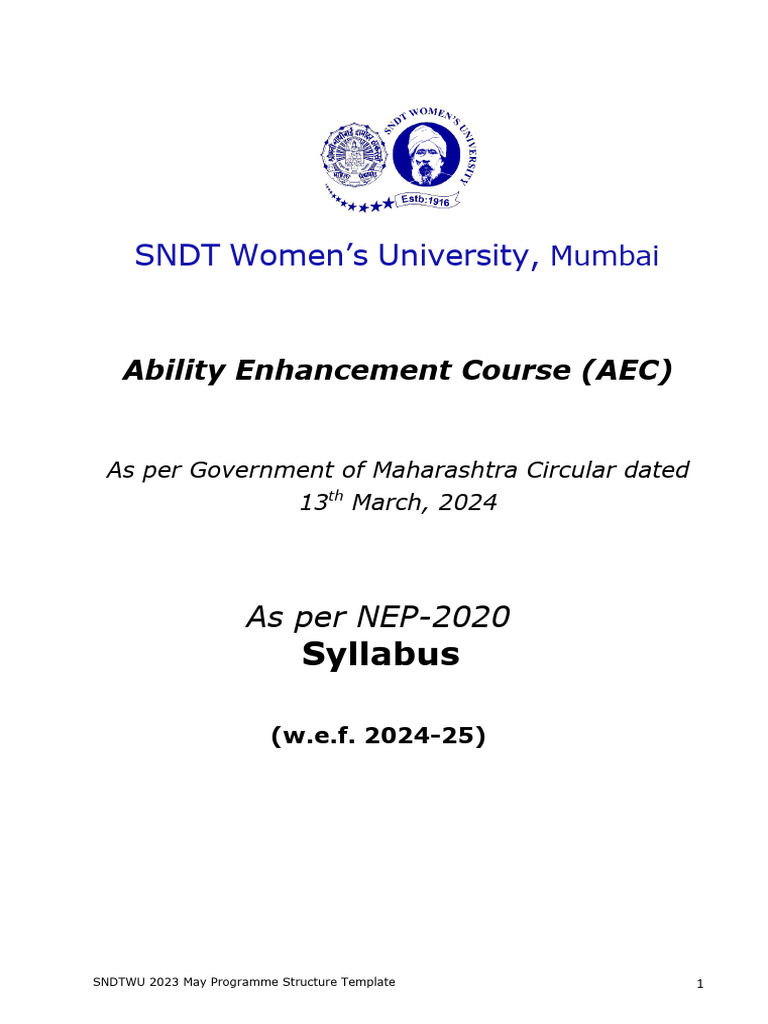 Ability Enhancement Course | PDF | English Language | Learning