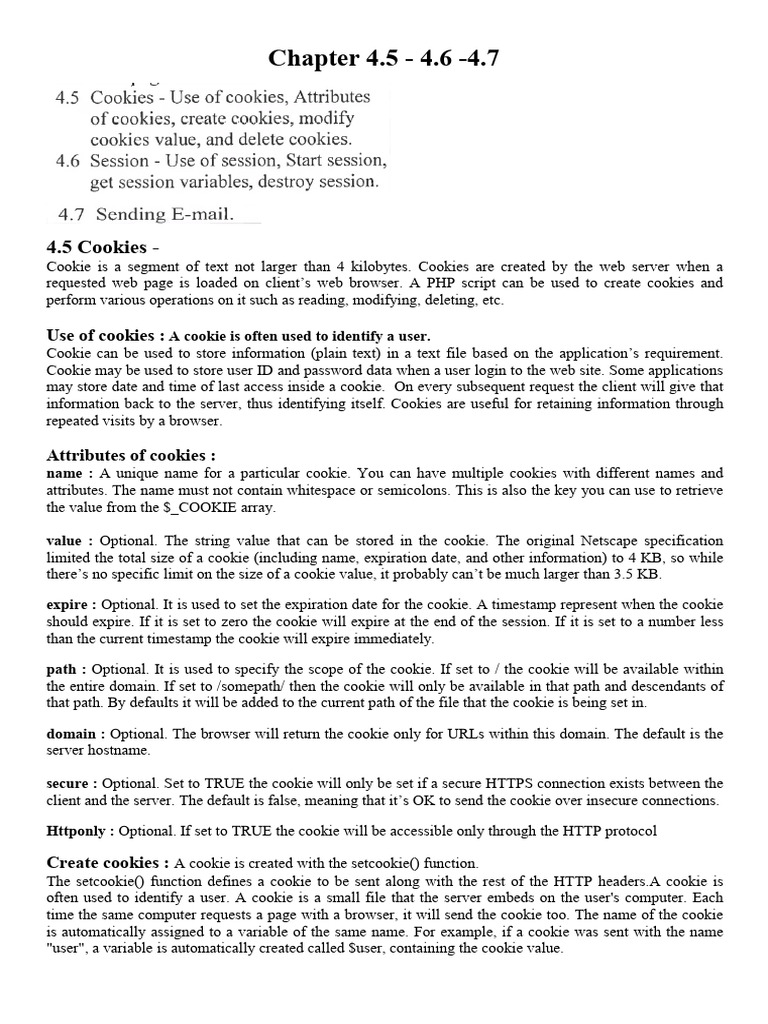 chapter 4.5-4.6-4.7 | PDF | Http Cookie | World Wide Web
