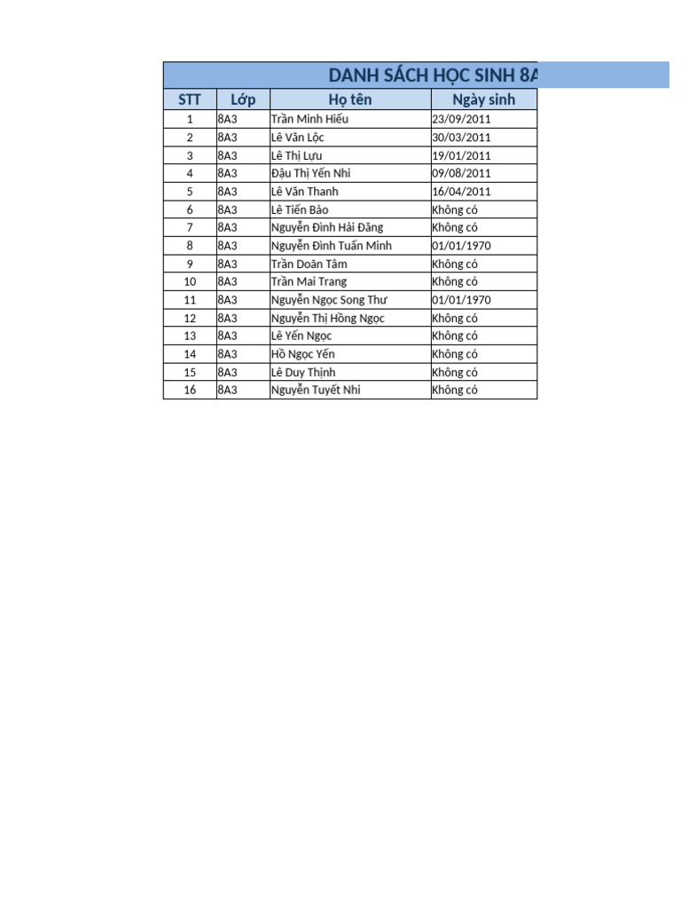 Tài khoản 8A3 | PDF