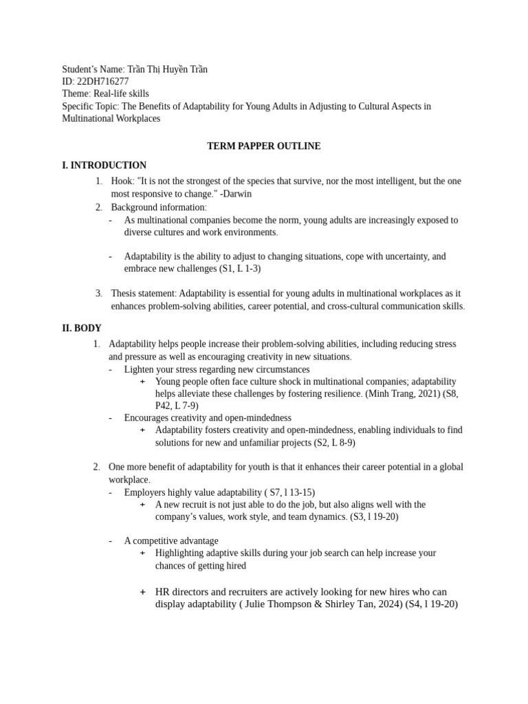 Term Papper Outline | PDF | Creativity | Cognition