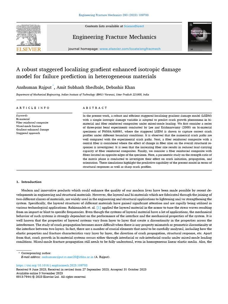 A Robust Staggered Localizing Gradient Enhanced Isotropic Damage Model For Failure Prediction in ...