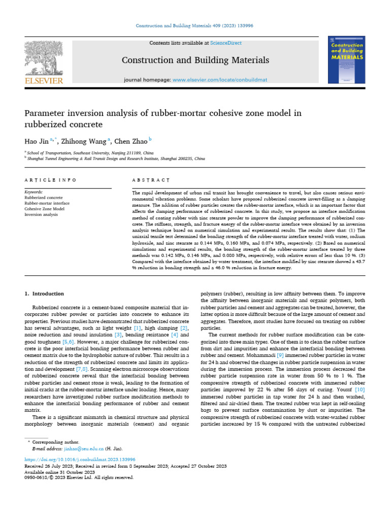 Rubber-Mortar Interface Analysis | PDF | Fracture | Fracture Mechanics