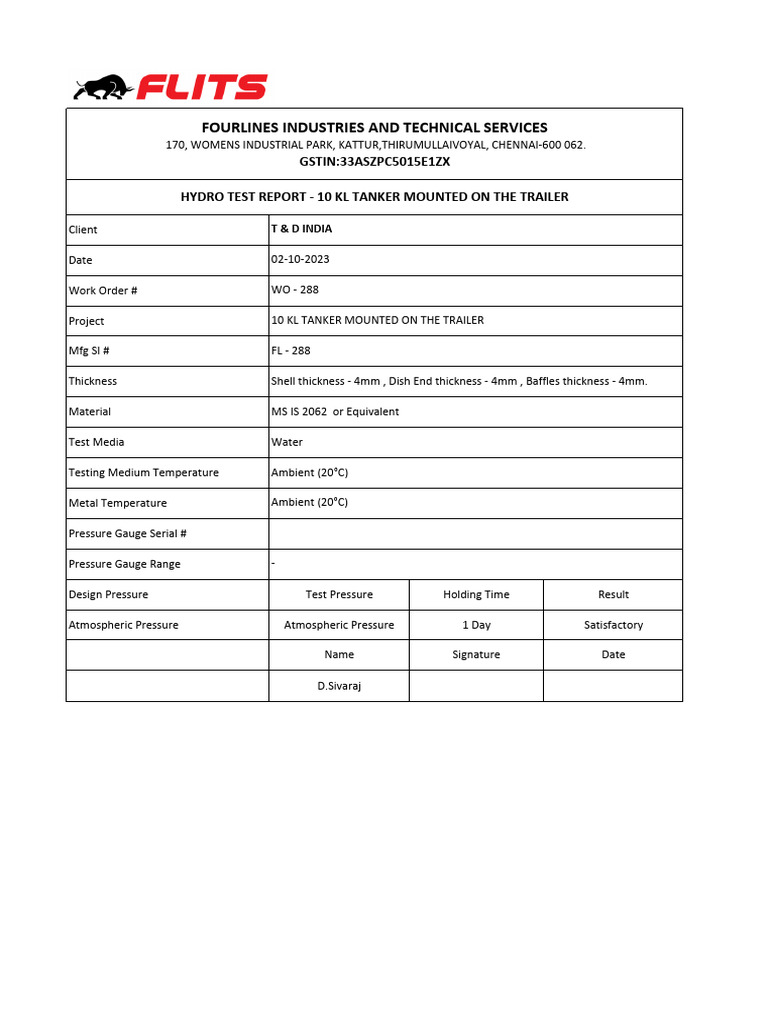 Hydro Test | PDF | Science & Mathematics