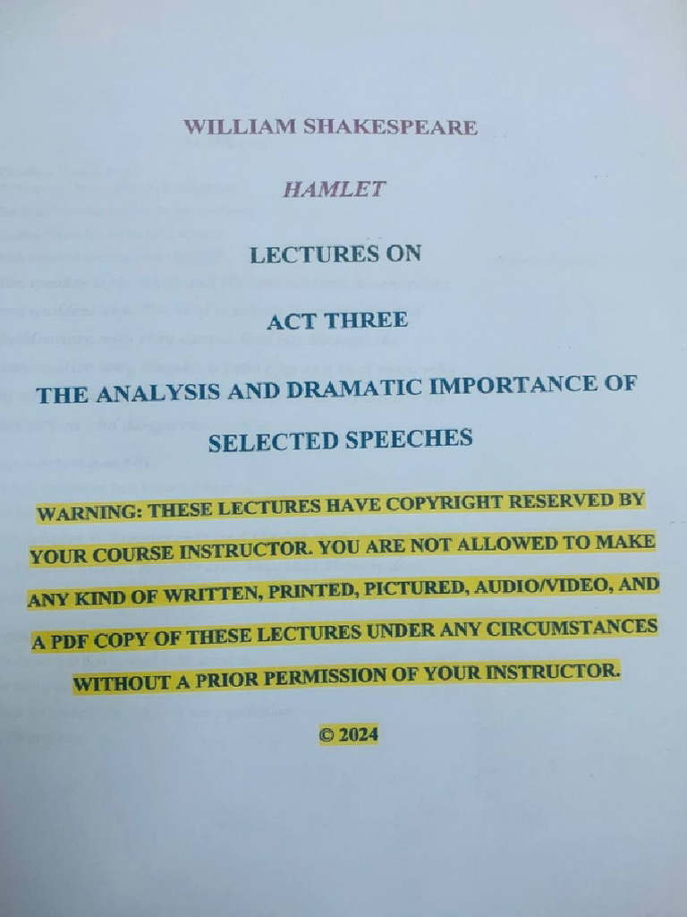 مسرحية Act 3 | PDF