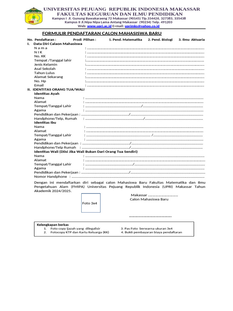 Formulir Maba 2024 | PDF