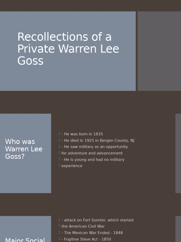 Warren Lee | PDF | Senses | American Civil War