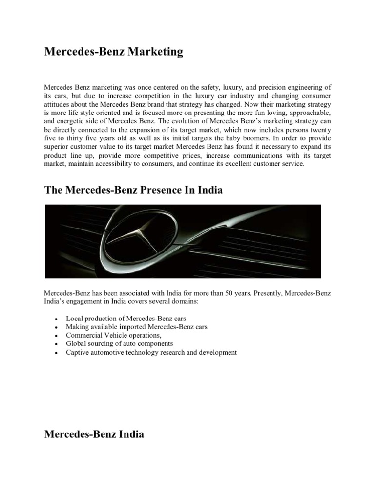 International Marketing of Mercedes-Benz | PDF | Mercedes Benz | Luxury ...