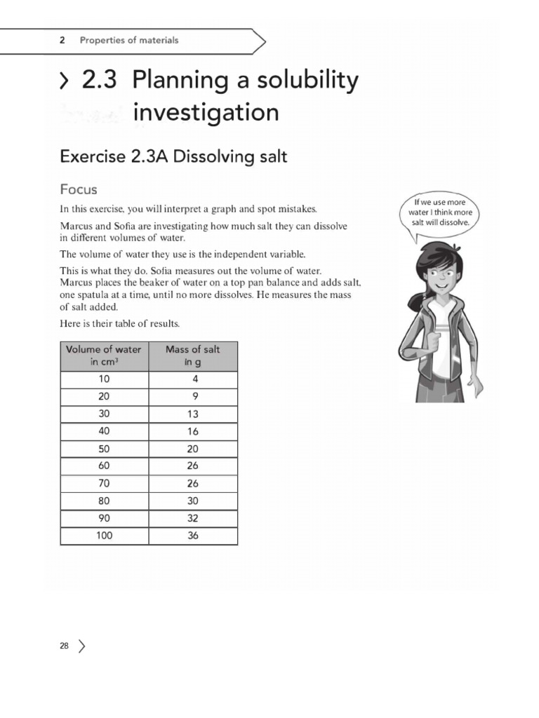Exercise 2.3 Solubility Investigation | PDF | Salt (Chemistry) | Chemistry