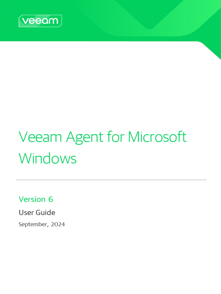 Veeam Agent Windows 6 0 User Guide | PDF | Backup | Computer File