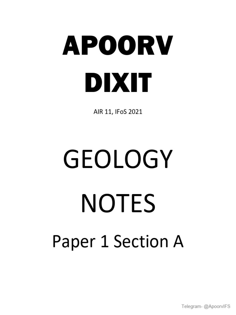 Apoorv Geology Paper 1 Section A | PDF | Geomorphology | Structural Geology