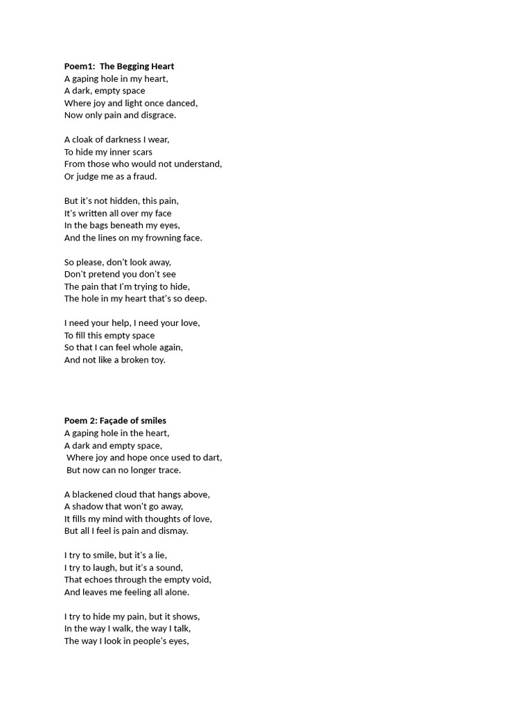 Mental Health Poems | PDF