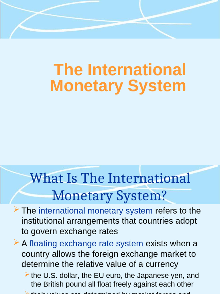 The International Monetary System | PDF | Bretton Woods System | Gold ...