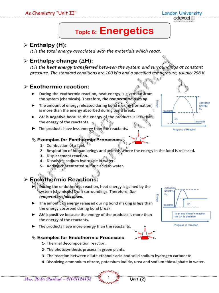 Enthalpy Change in Chemical Reactions | PDF | Intermolecular Force ...