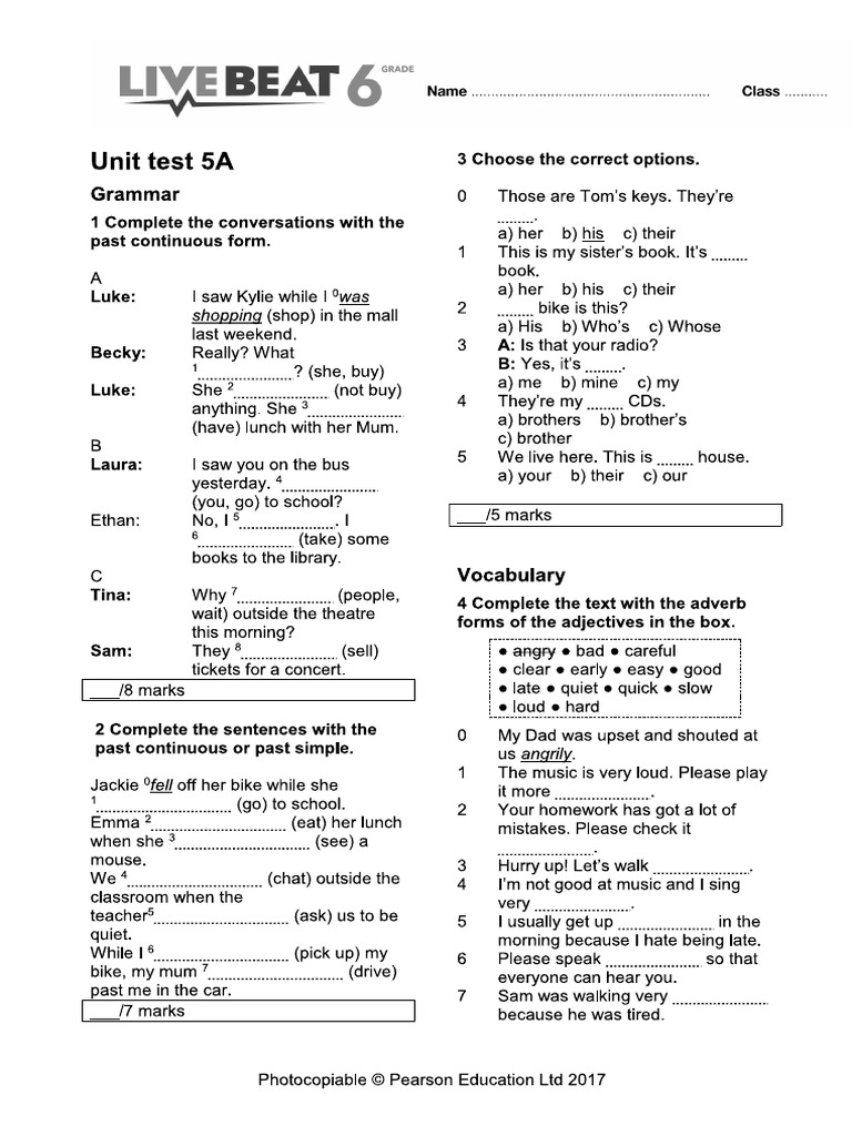 Test Unit 5 Pearson | PDF