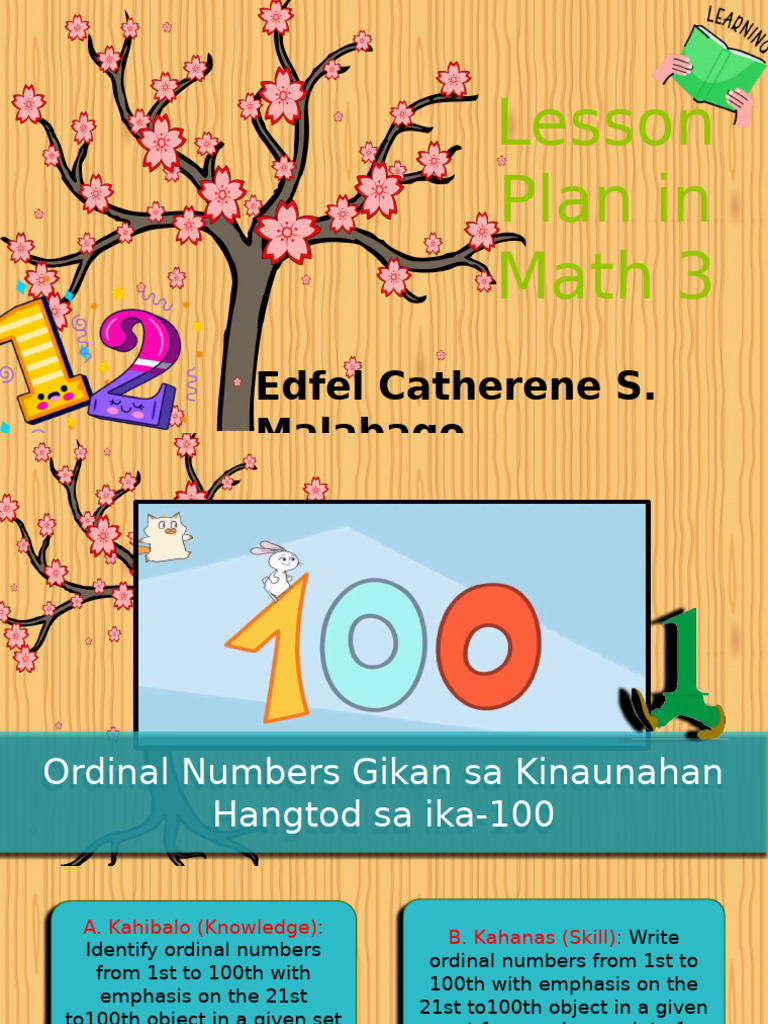 Ordinal Numbers Gikan Sa Kinaunahan Hangtod Sa Ika 100 | PDF