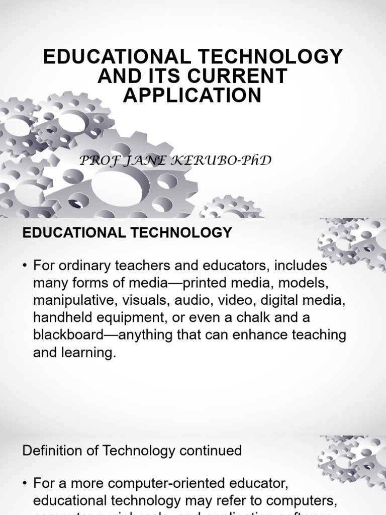 Edtech Lecture Notes On Justification of Use of Education Technology ...