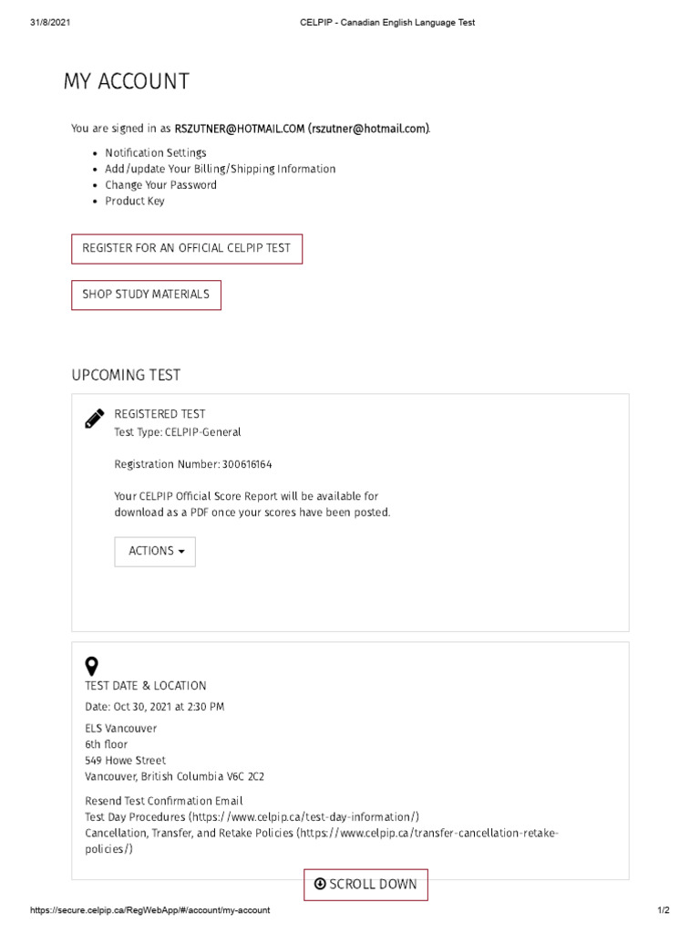 CELPIP Test Registration & Study Materials | PDF | Qualifications ...