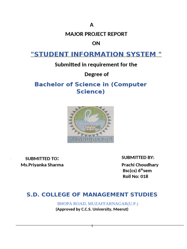 Majaor Project Prachi Final | PDF | Databases | Java (Programming Language)