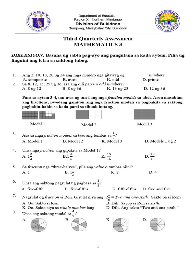 Math3_Q3_Quarterly Assessmentt_Final | PDF