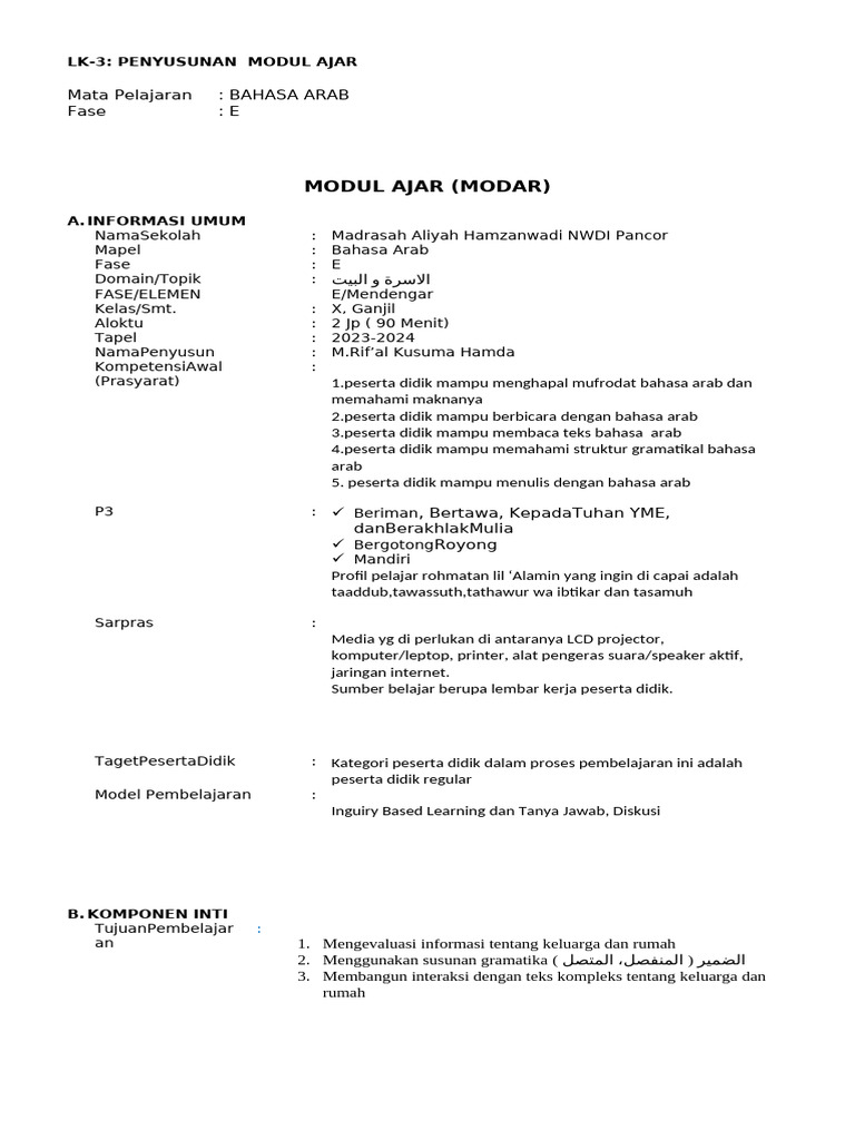 Format Rif'Al | PDF | Karier & Perkembangan | Kajian Bahasa Asing