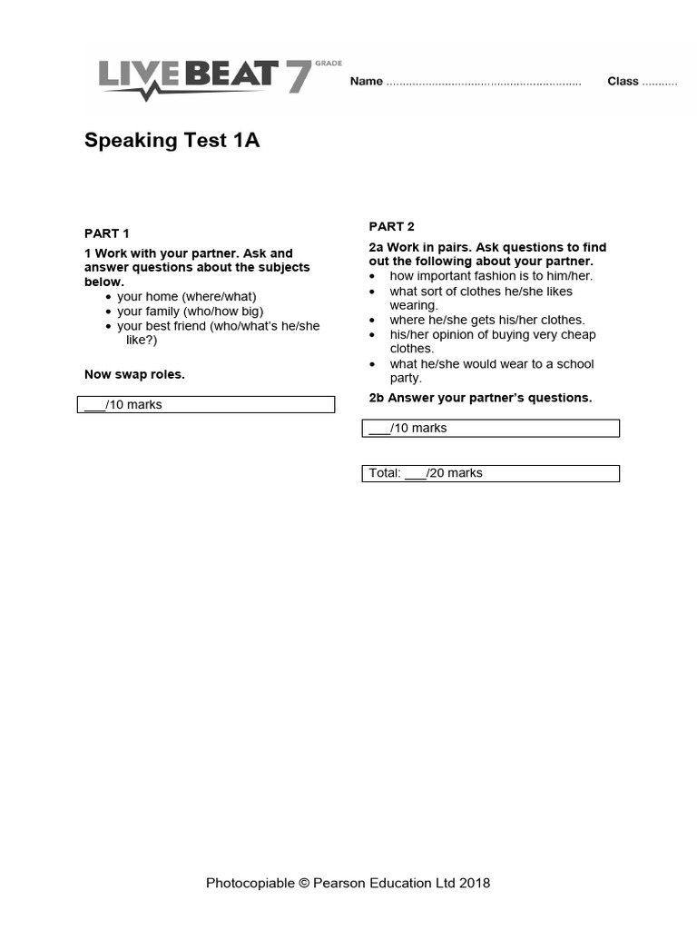 Speaking Test Questions and Activities | PDF | Career & Growth