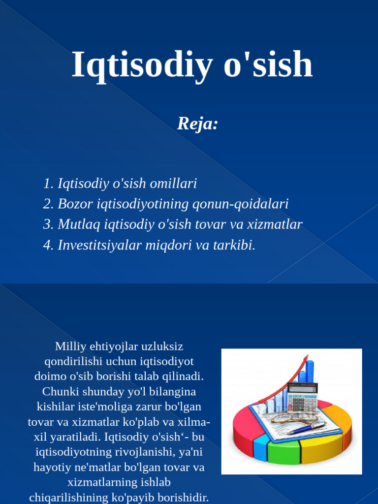 Iqtisodiy O'sish Va Rivojlanish Tushunchasi | PDF