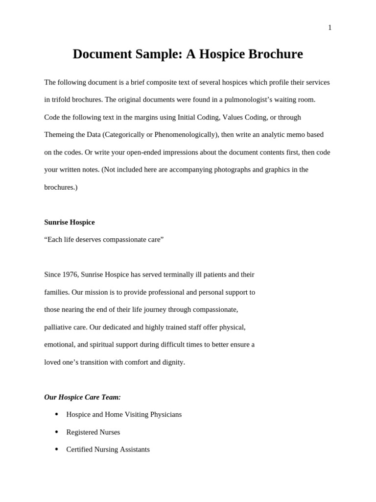 sample_document_-_a_hospice_brochure | PDF | Palliative Care | Hospice