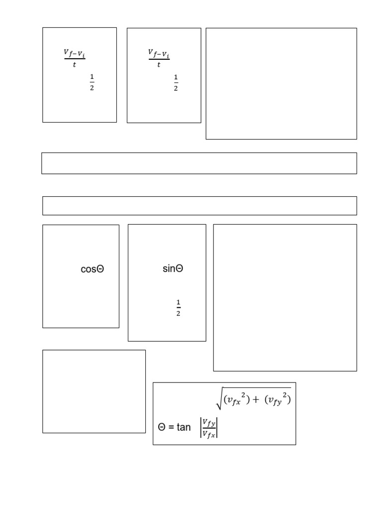 P6 Midterm Formulas | PDF | Acceleration | Velocity