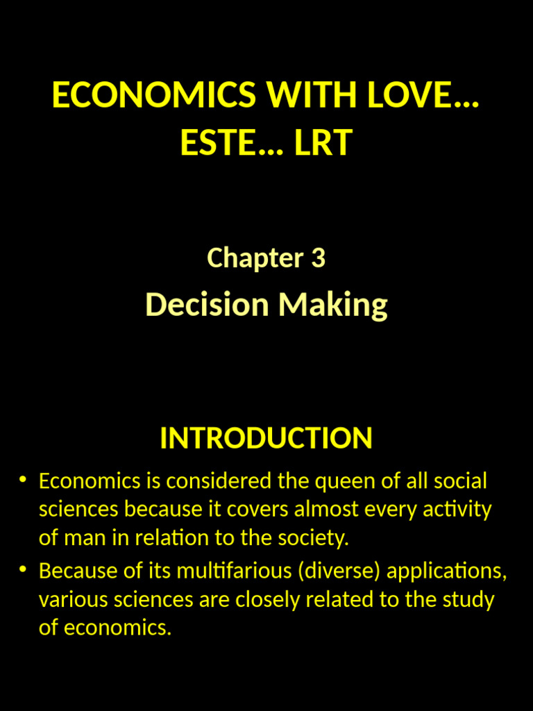 Economics: Decision Making Insights | PDF | Economics | Goods