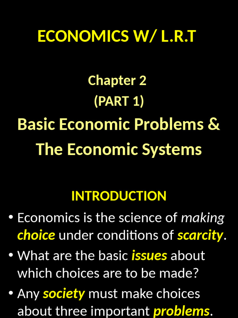 Basic Economics Problems | PDF | Capitalism | Socialism