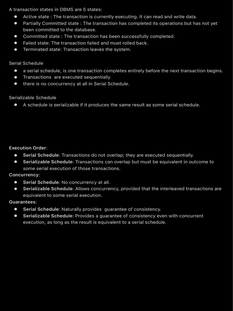 A transaction states in DBMS are 5 states | PDF