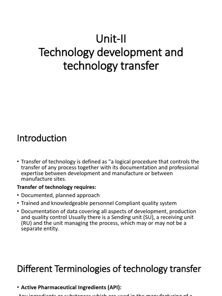Unit-II Technology Transfer | PDF | Risk Management | Risk