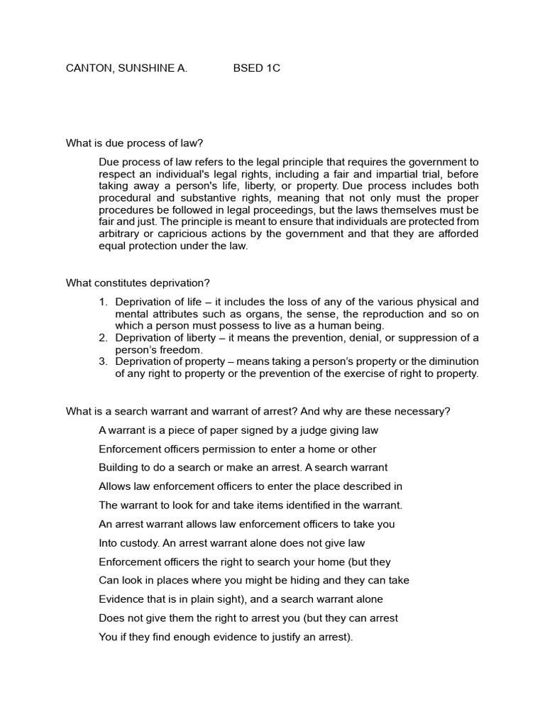 Understanding Due Process and Search Warrants | PDF | Search And ...