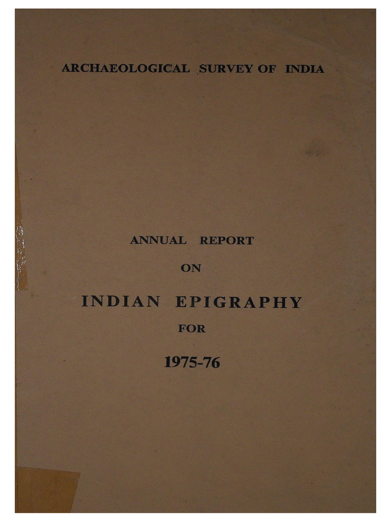 Annual Report On Indian Epigraphy - 1975-76 | PDF