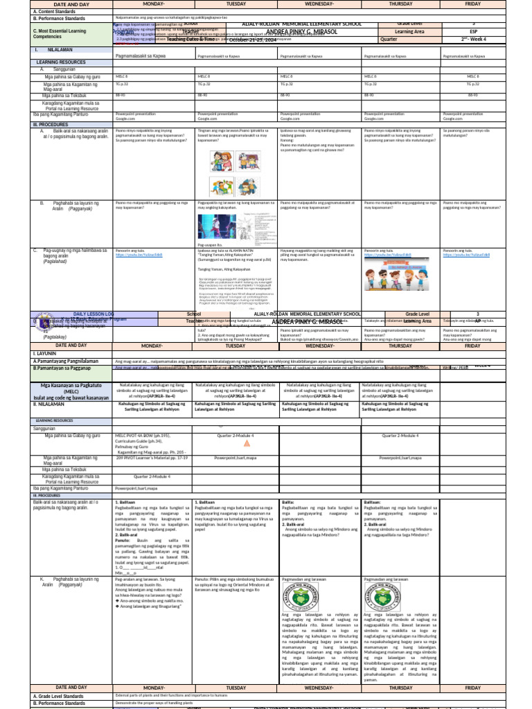 DLL Grade 3 Q2 Week4 | PDF