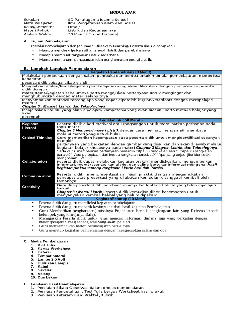 RPP IPAS Rangkaian Seri Paralellllll | PDF