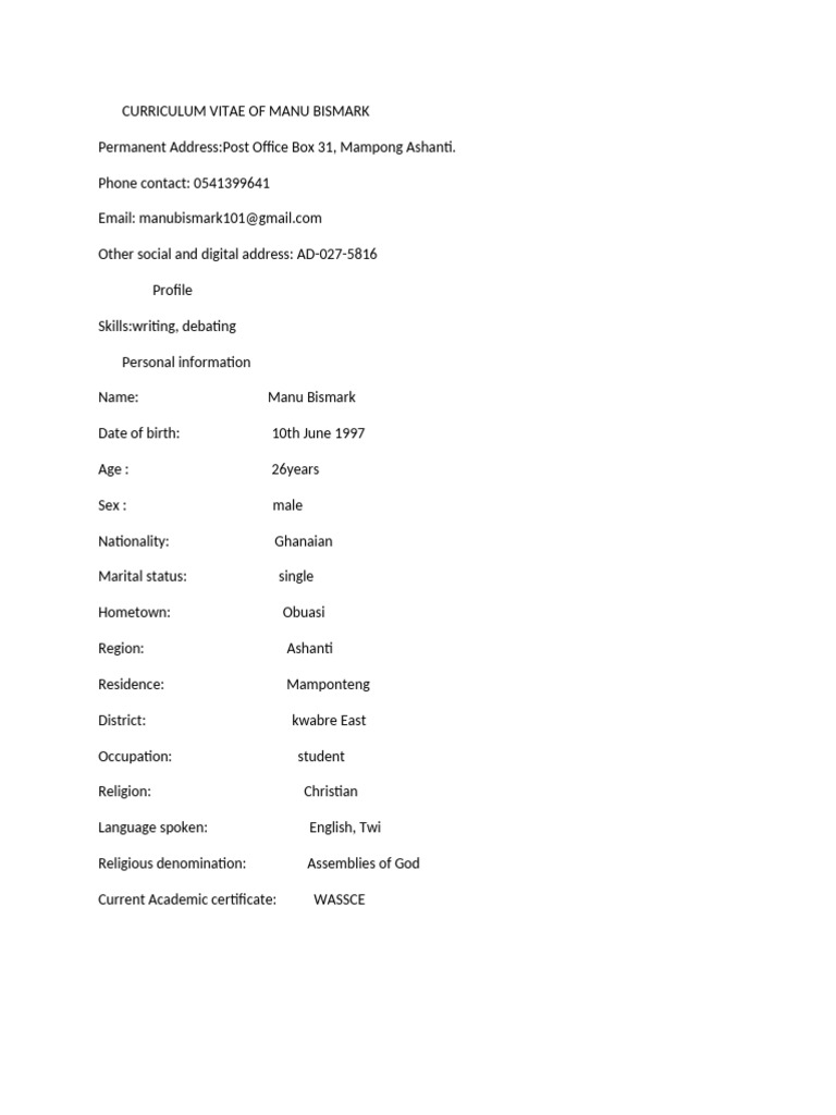 CURRICULUM VITA-WPS Office | PDF