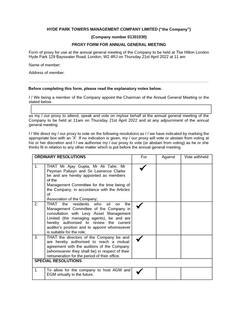 080422HPT Proxy Form 2022 - FINAL | PDF | Government | Justice